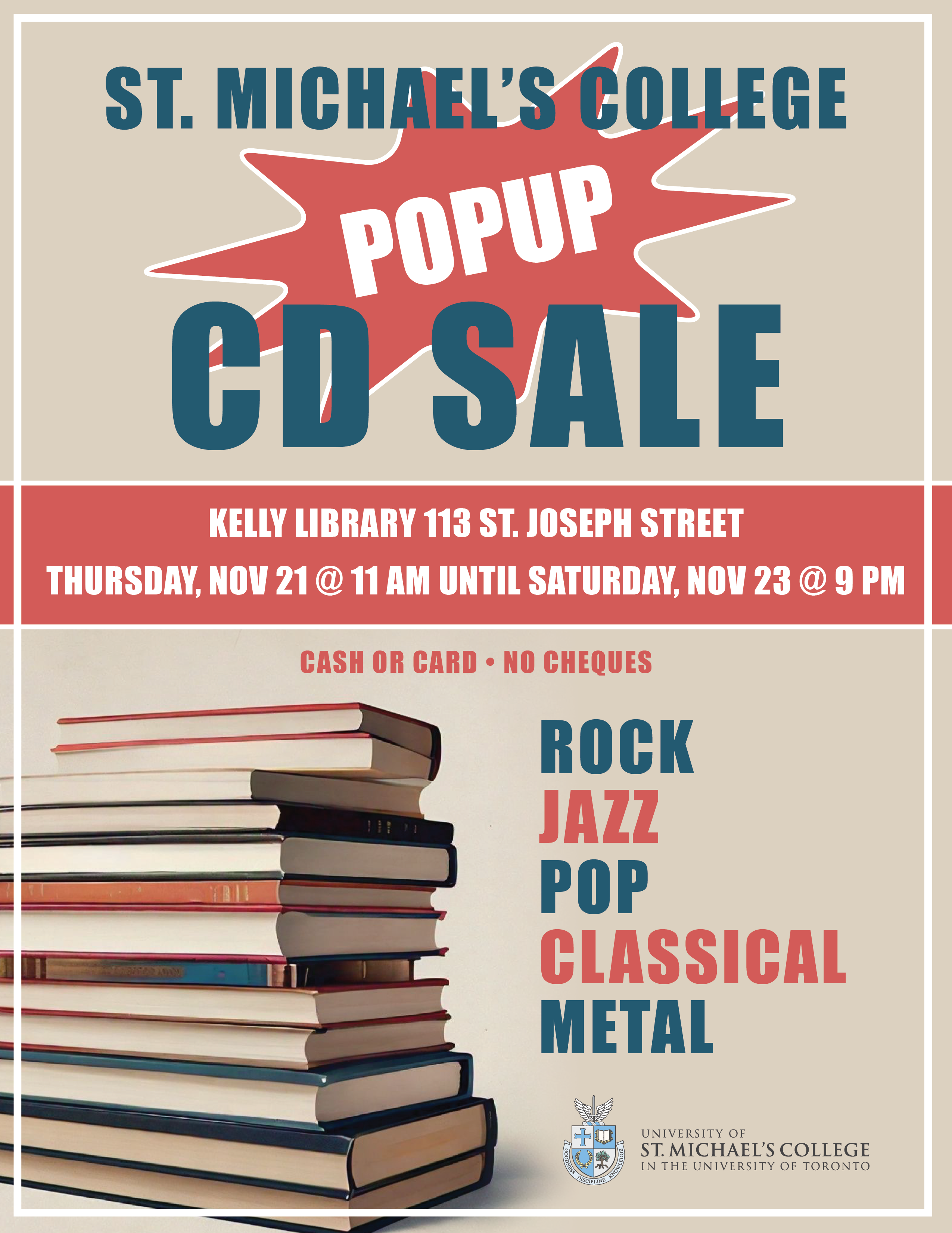 Pop-up CD Sale - University of St. Michael's College